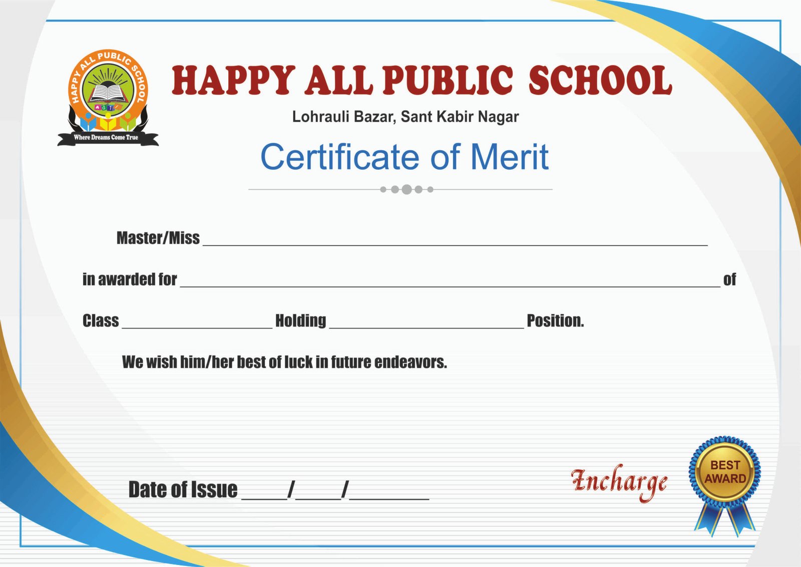 Best School Certificate Design PSD & CDR - Vecteno